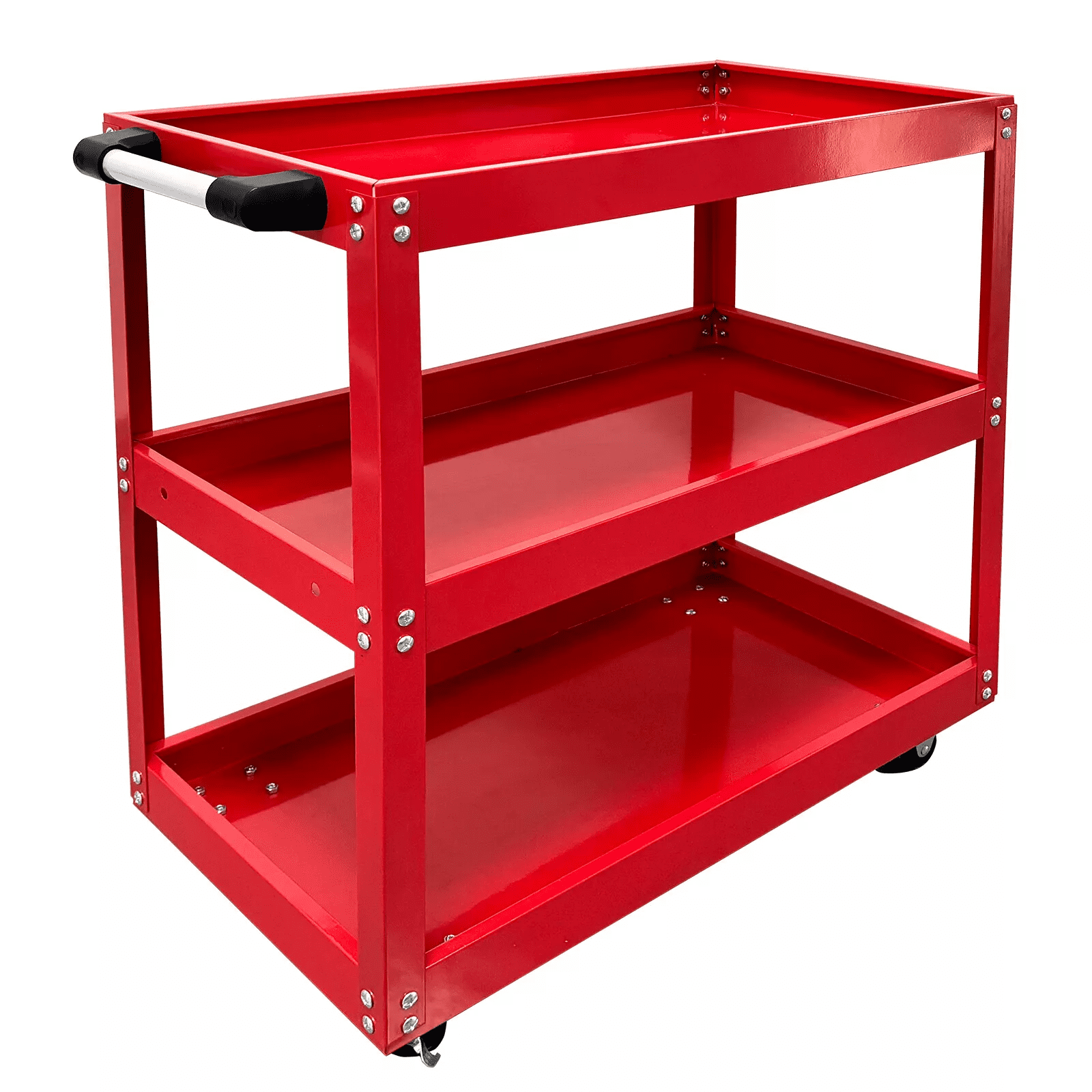 QuellQuest Steel Rolling Service Tool Cart with 3 Tires , Heavy Duty ...