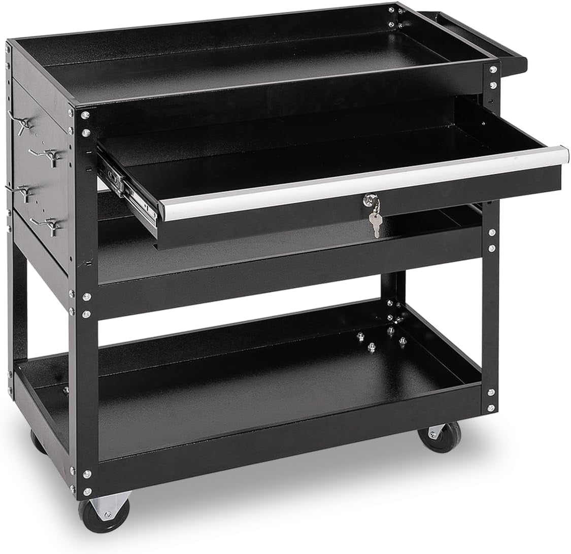 QuellQuest Tool Chest with Wheels, Rolling 3-Tier Tool Box with Wheels ...