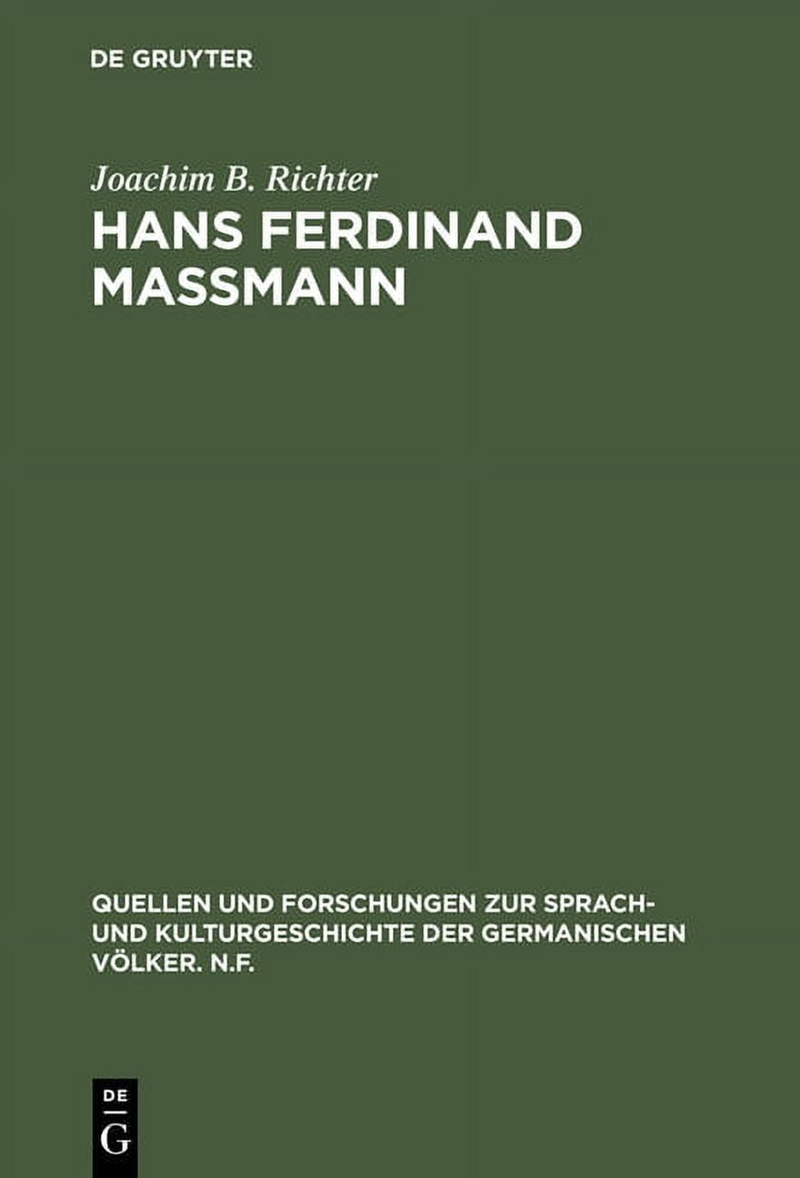 Quellen Und Forschungen Zur Sprach- Und Kulturgeschichte der: Hans ...
