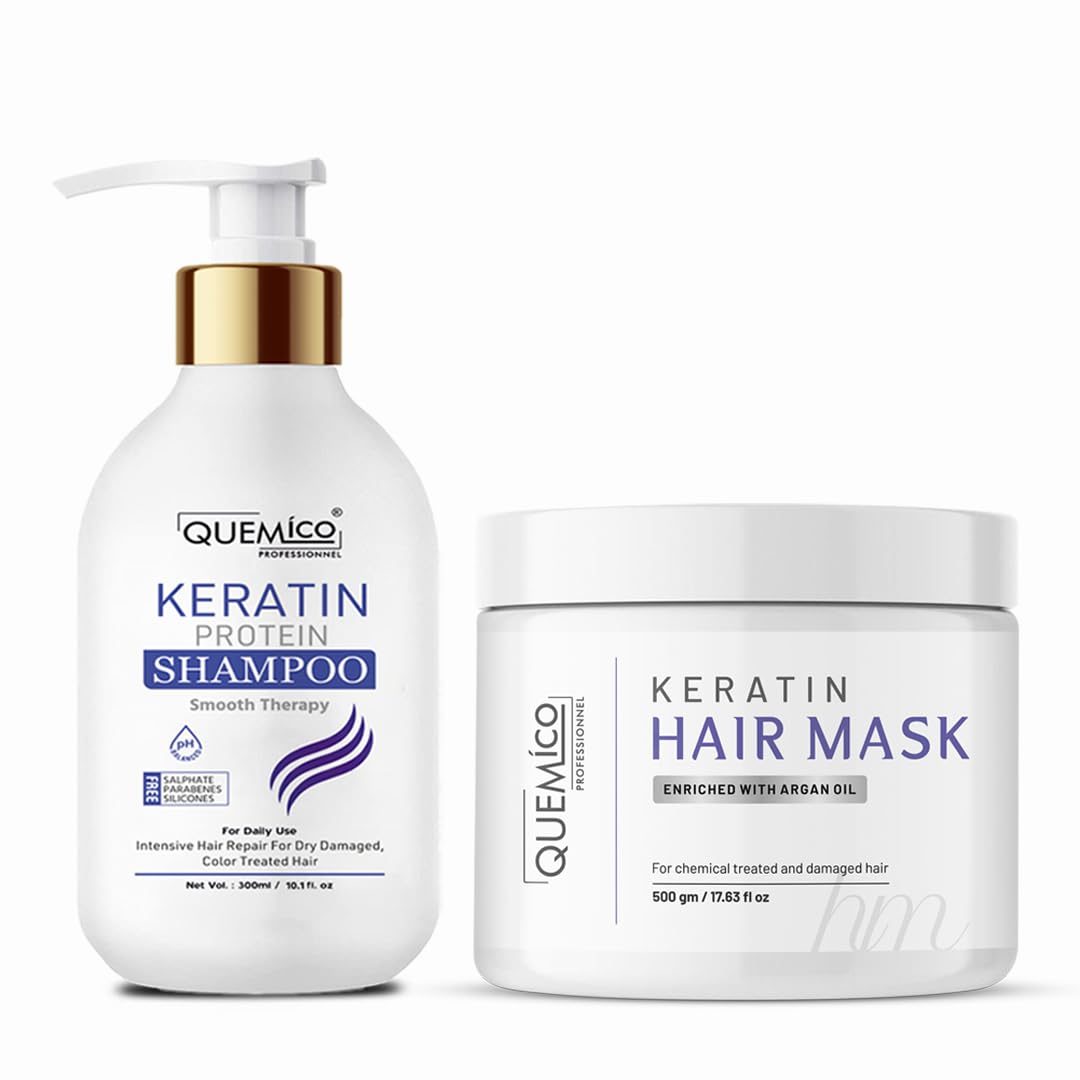 Quemico Professionnel Sulphate Free Keratin Shampoo and Hair Mask Combo ...