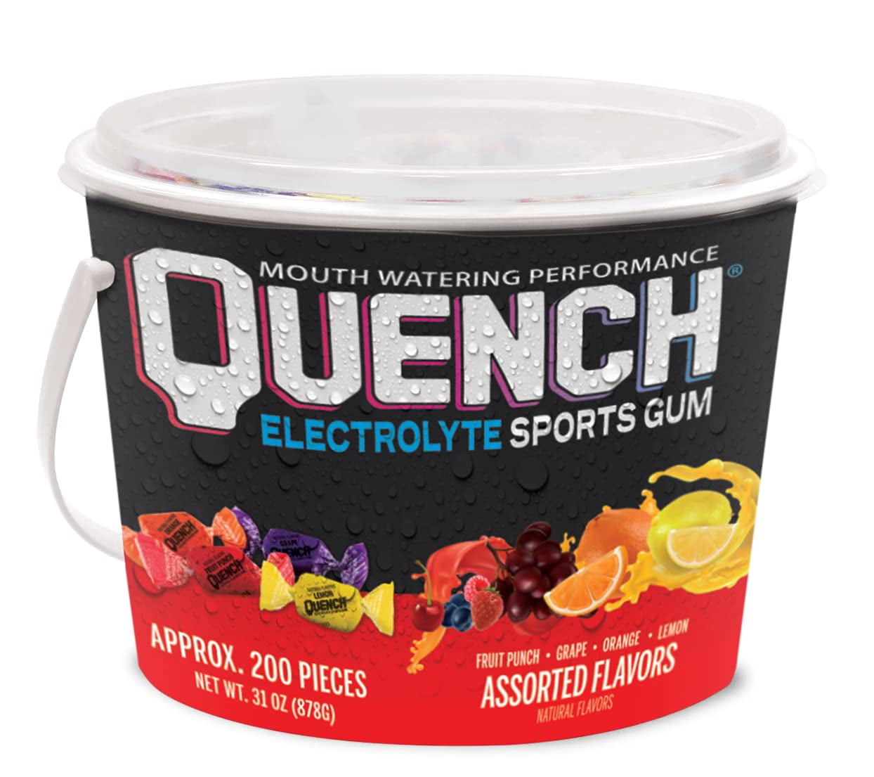 Quench Gum Variety Bucket, ESF27 Electrolytes Chewing Gum for Athletes ...