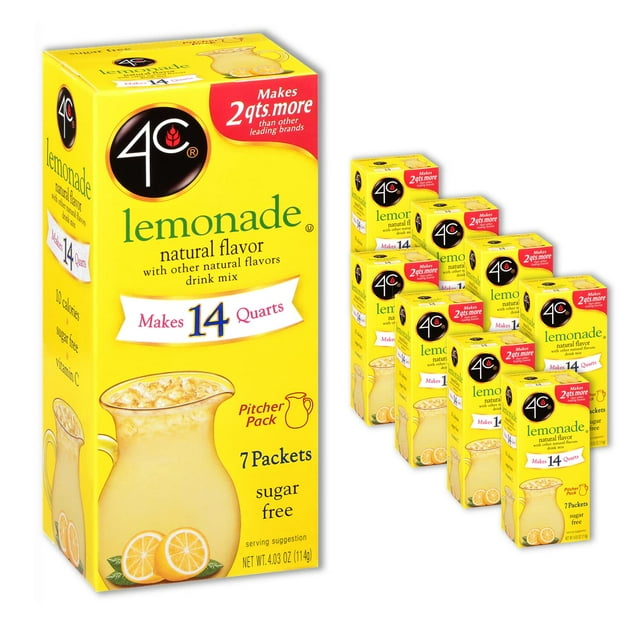 Quench Your Thirst with 4C Pitcher Packs - Lemonade 8 Pack, Sugar Free ...