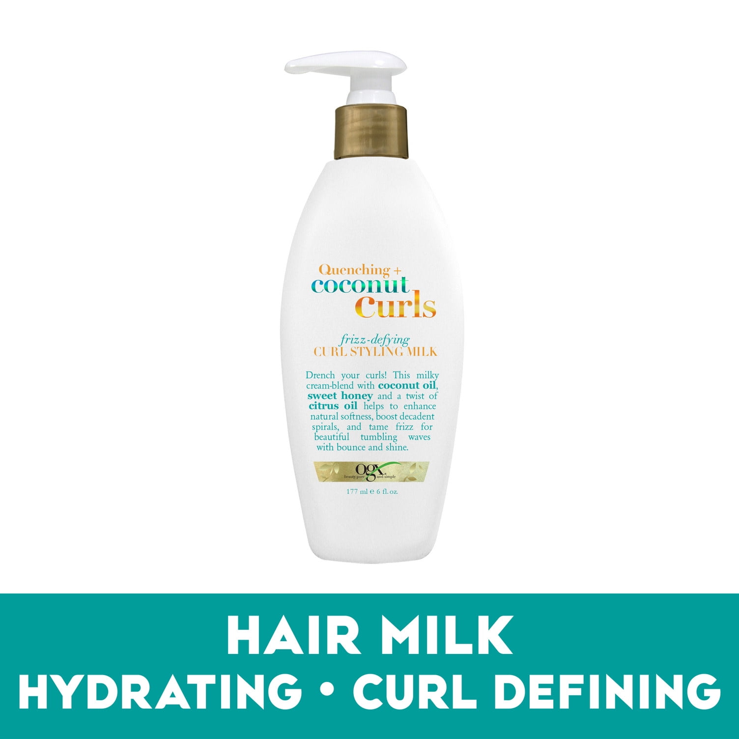 Quenching + Coconut Curls Frizz-Defying Curl Styling Milk - Walmart.com