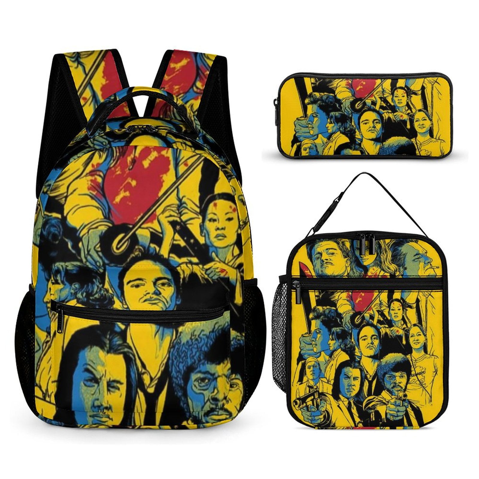 Quentin Tarantino (3) 3 Piece Backpack Set Anime Casual Daypack with ...