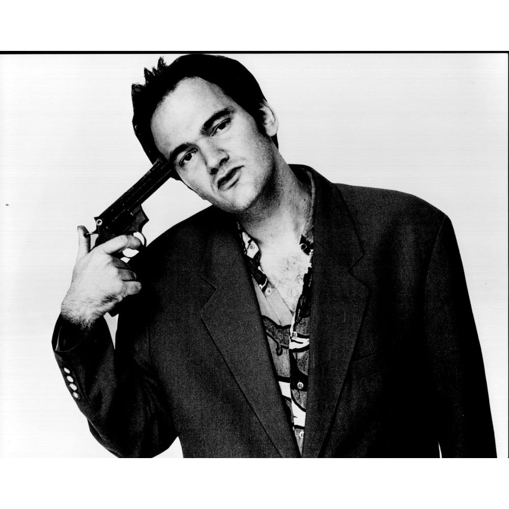 Quentin Tarantino Holding Gun To Head Black And White Photo Print (8 x ...