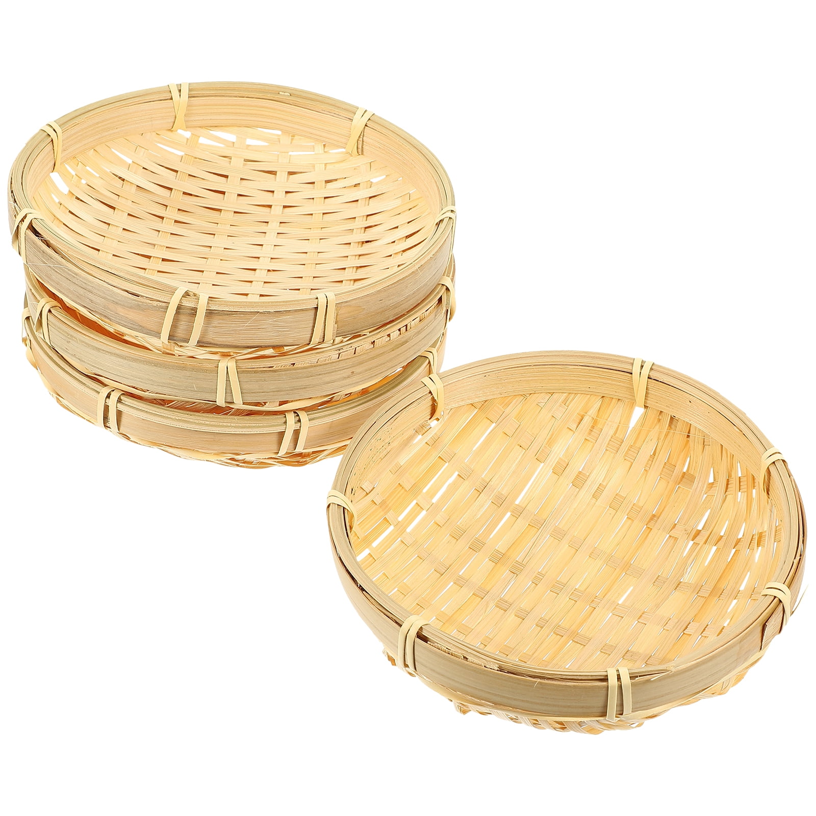 Quentinu 4pcs Handmade Bamboo Woven Storage Plates Snack Candy Cookie ...