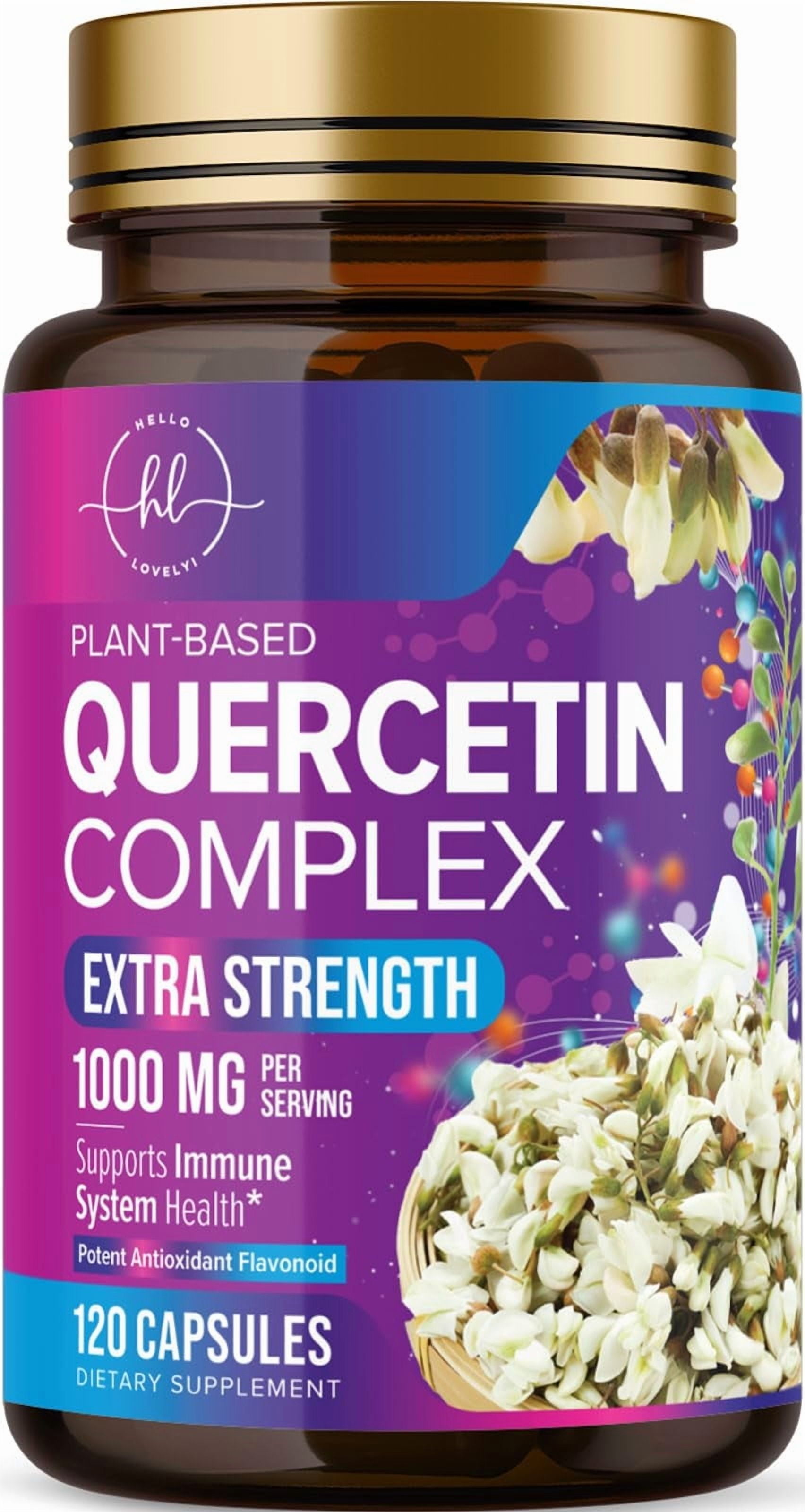 Quercetin Supplement 1000mg - Premium Plant-Based Bioflavonoids - Extra ...