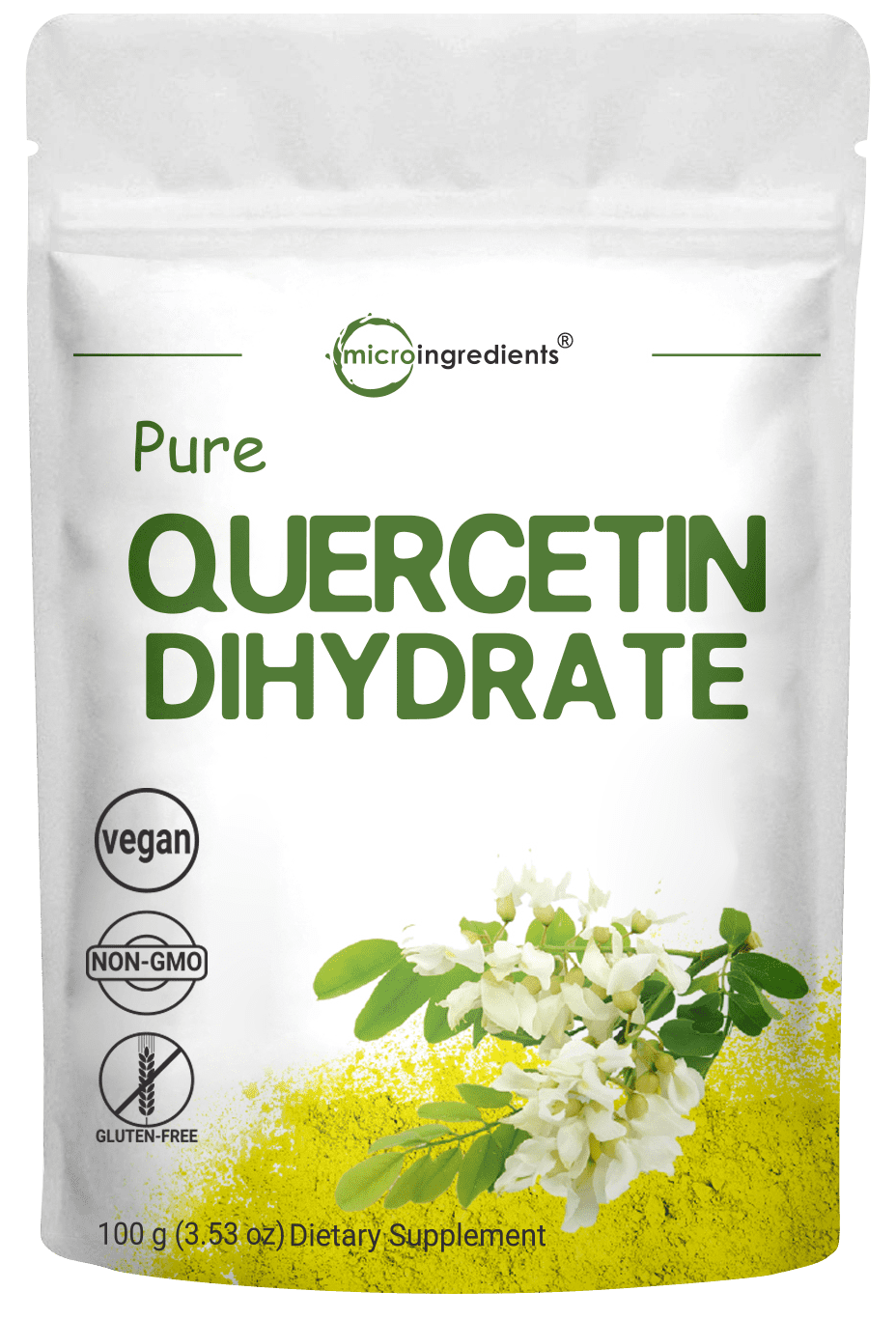 Micro Ingredients Pure Quercetin Dihydrate Supplement, 100g, Energy ...