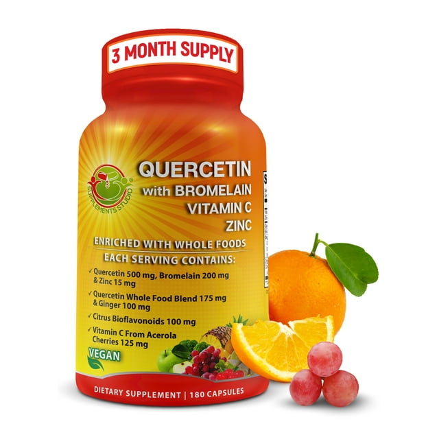 Free Shipping! Quercetin with Bromelain, Zinc, Vitamin C & Whole Foods ...