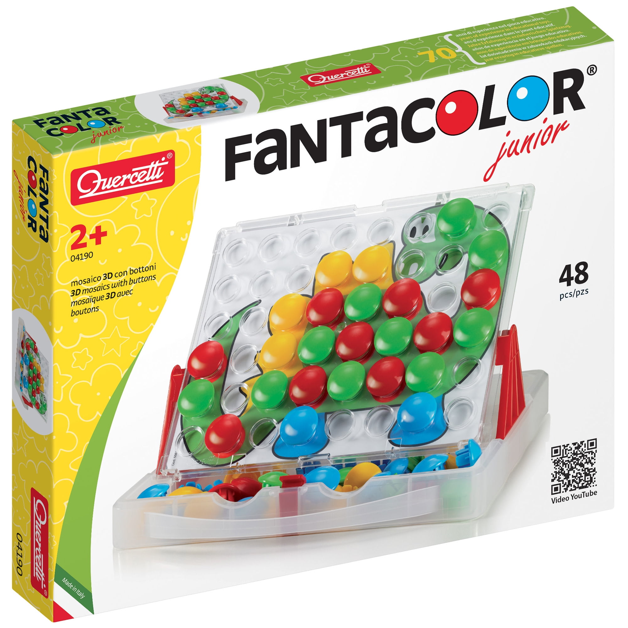 Quercetti: Fantacolor Junior Mosaic Pegboard - 48pc Button Color ...