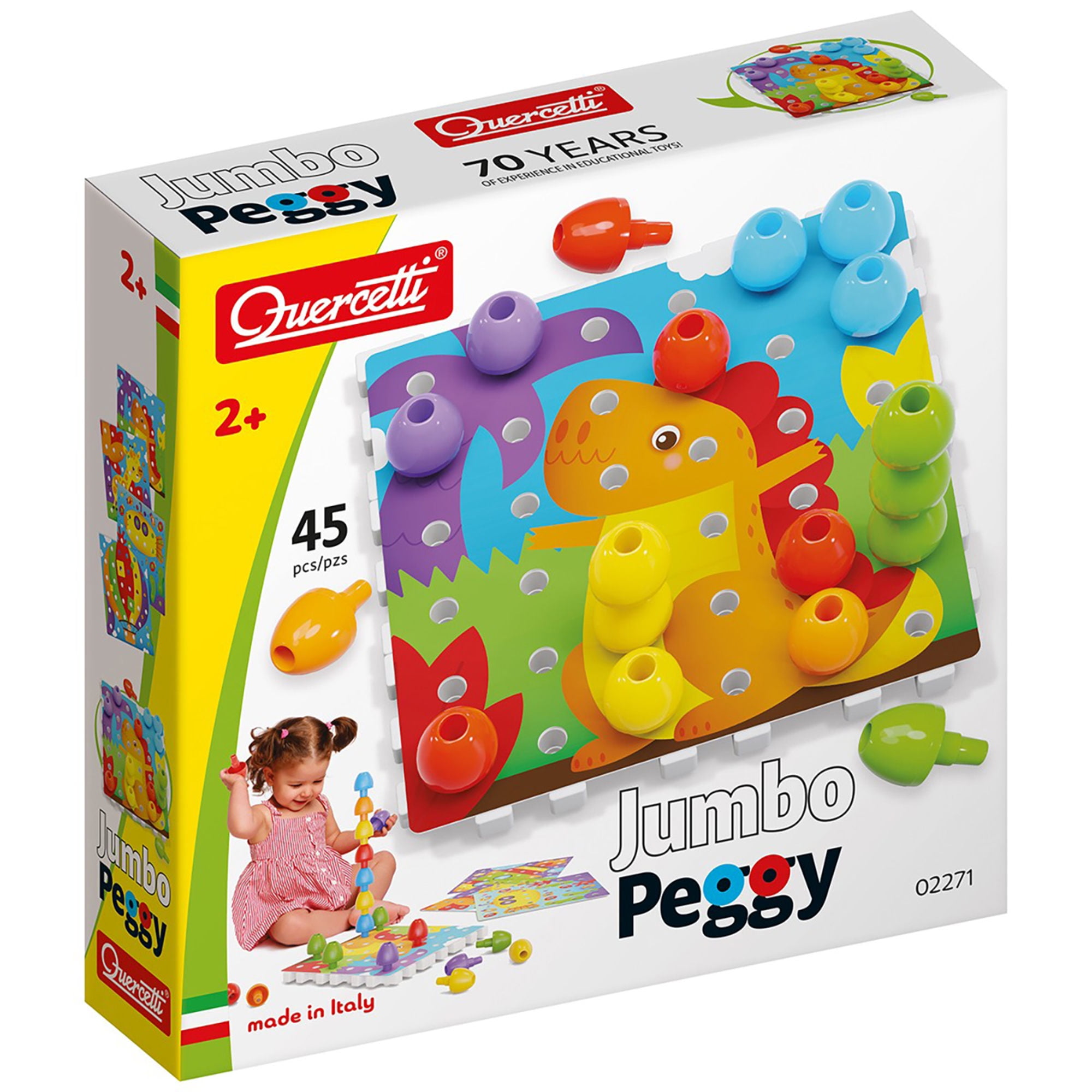Quercetti: Jumbo Peggy - Creative Pegs Stacking & Color Matching Toy ...