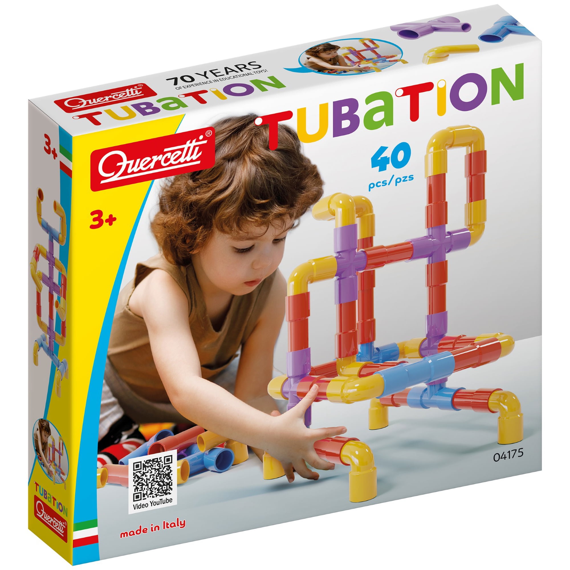Quercetti: Tubation - 40pc Interlocking Pipeline Maze Building Set ...