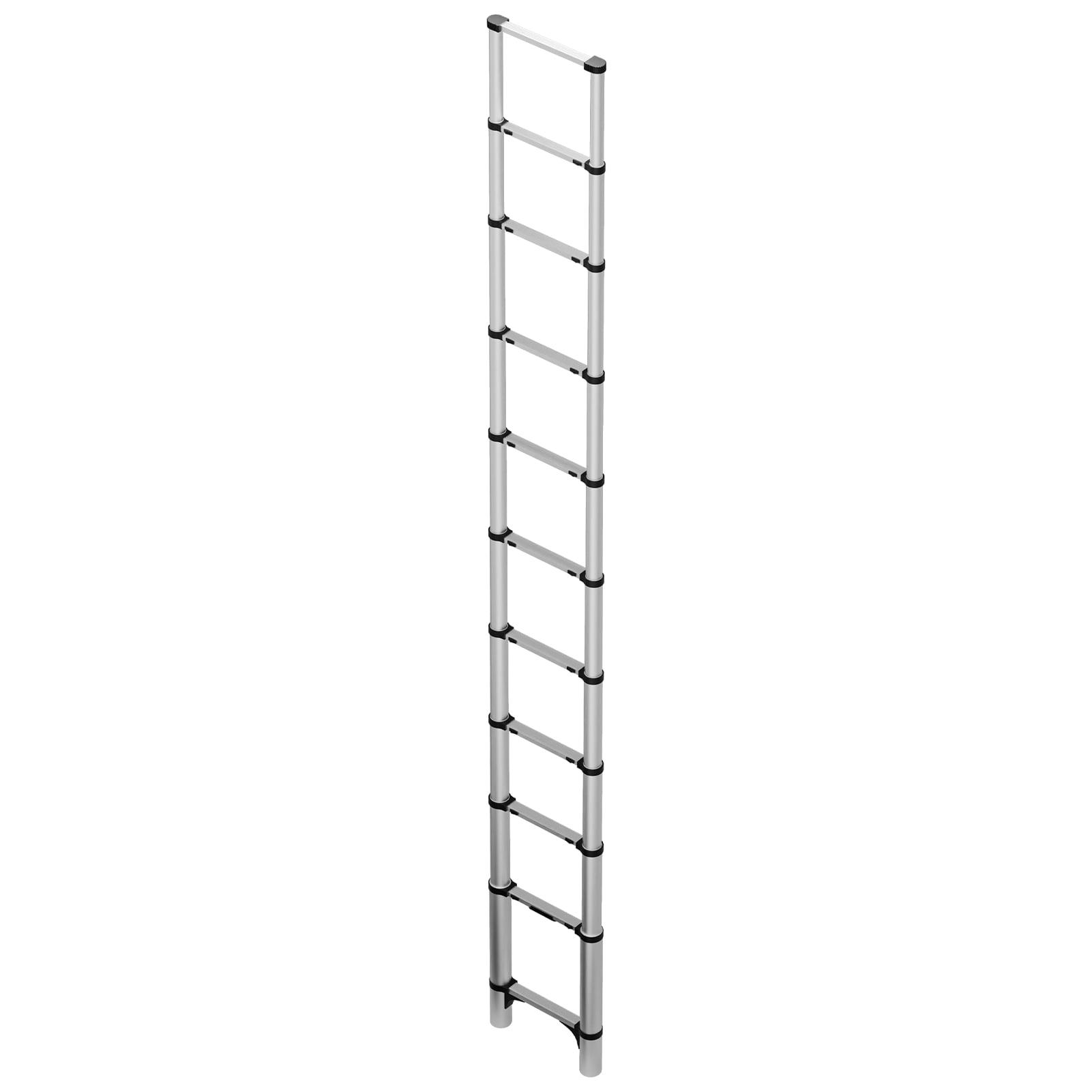 Queroig 12.8/15.5ft Telescoping Extension Ladder, Stainless Steel ...