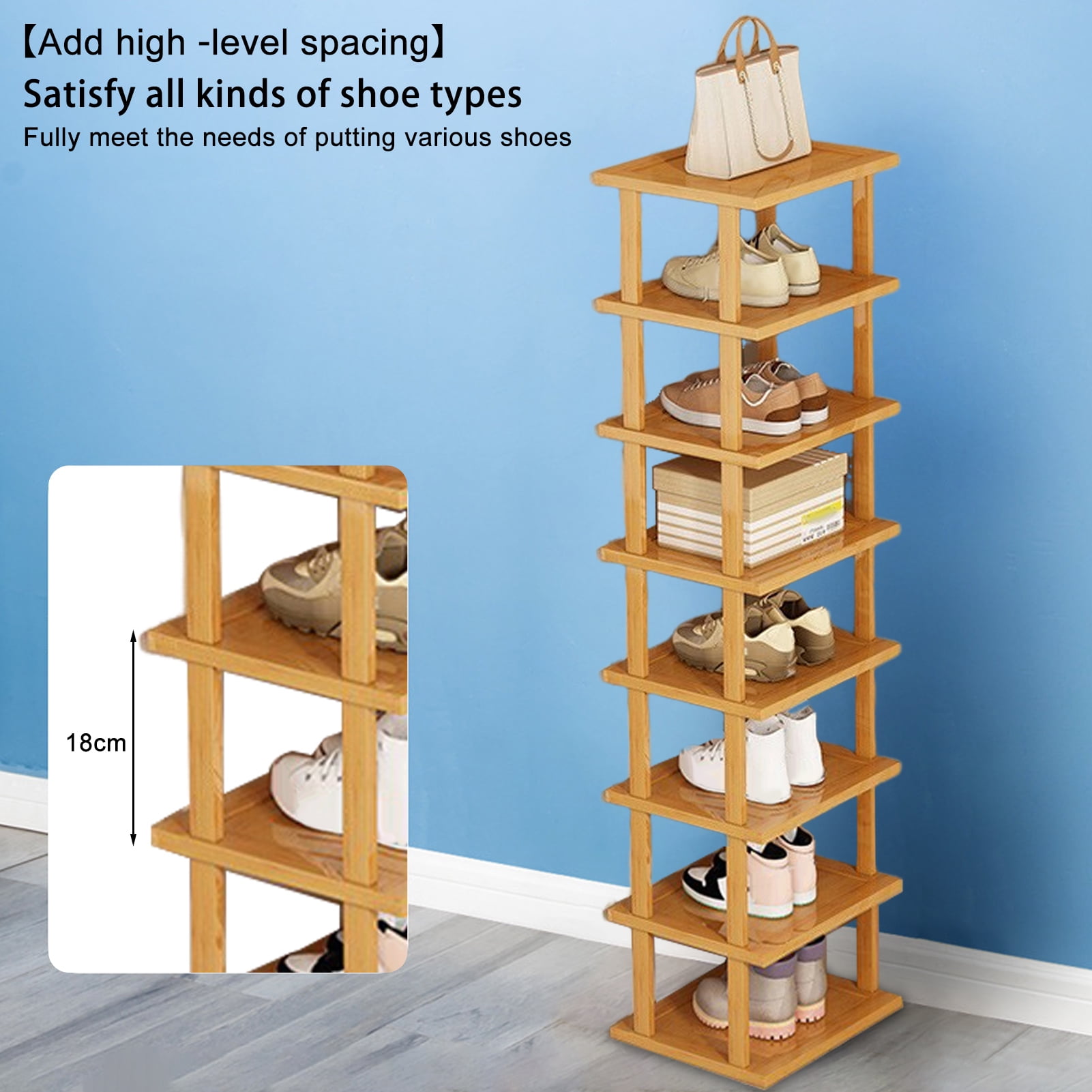 Shoe Corner 10 Tiers Vertical Shoe Rack, Narrow Shoe Rack, Free ...