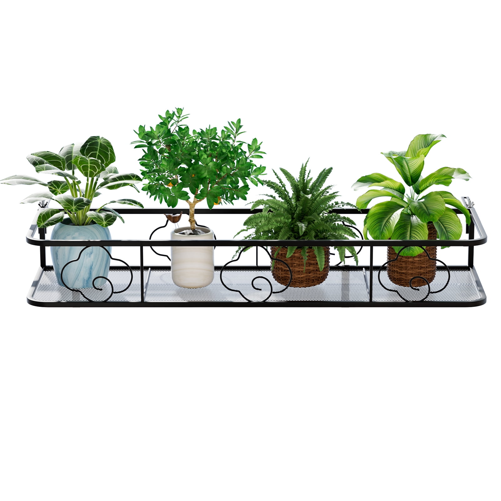 Queroig Balcony Patio Planter Railing Shelf, Window Decorative Hanging ...