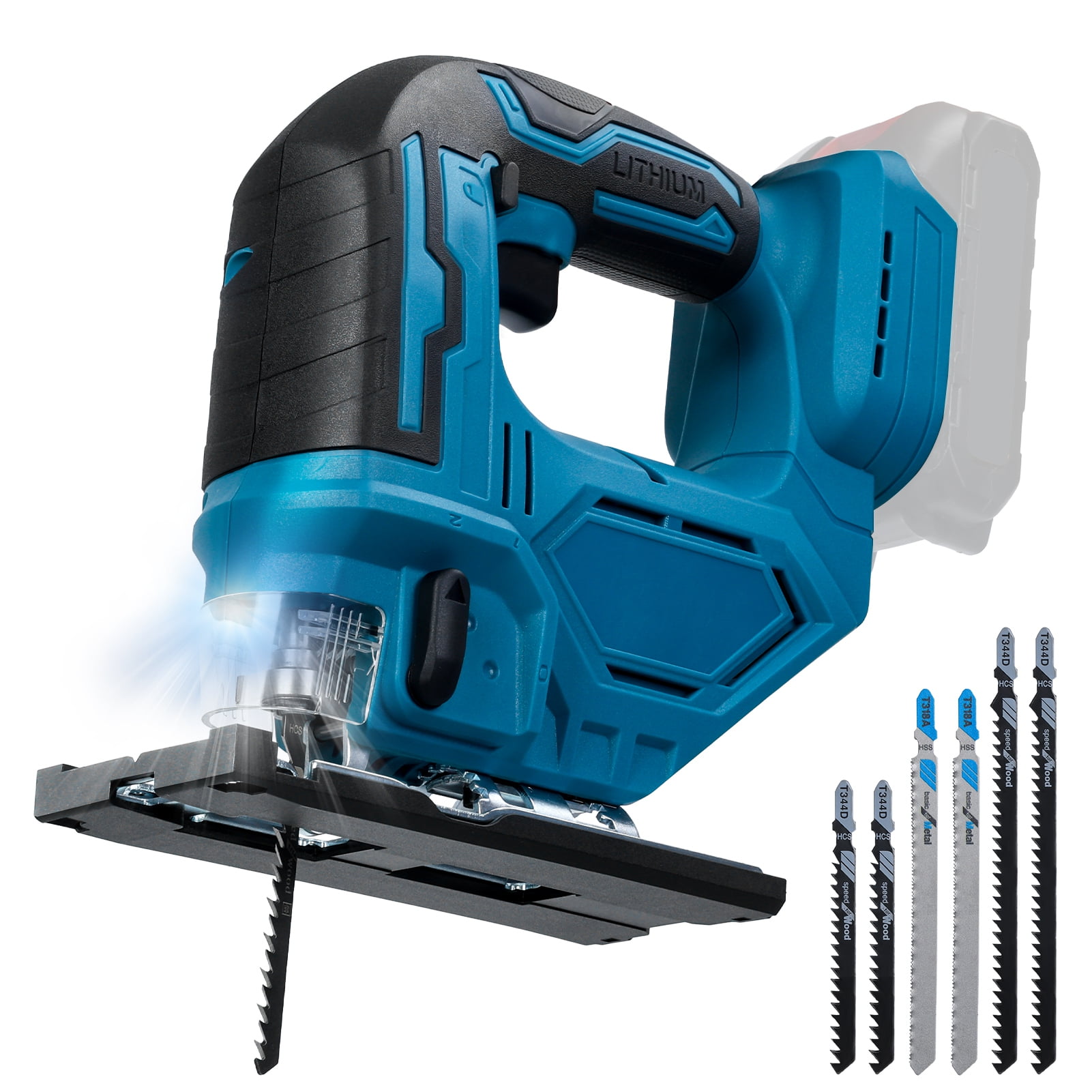 Queroig Electric Jig Saw, Jig Saw with 6 Blades, Cordless Jigsaw Tool ...