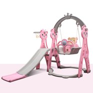 Gymax 3 in 1 Indoor/Outdoor Toddler Climber, Swing Set & Slide Playset ...