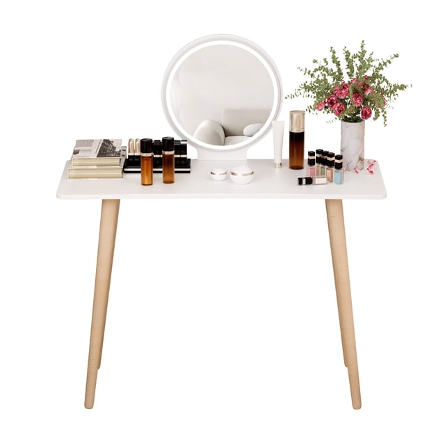 Queroig Makeup Vanity Table, Nordic Style Makeup Vanity Desk, Small ...
