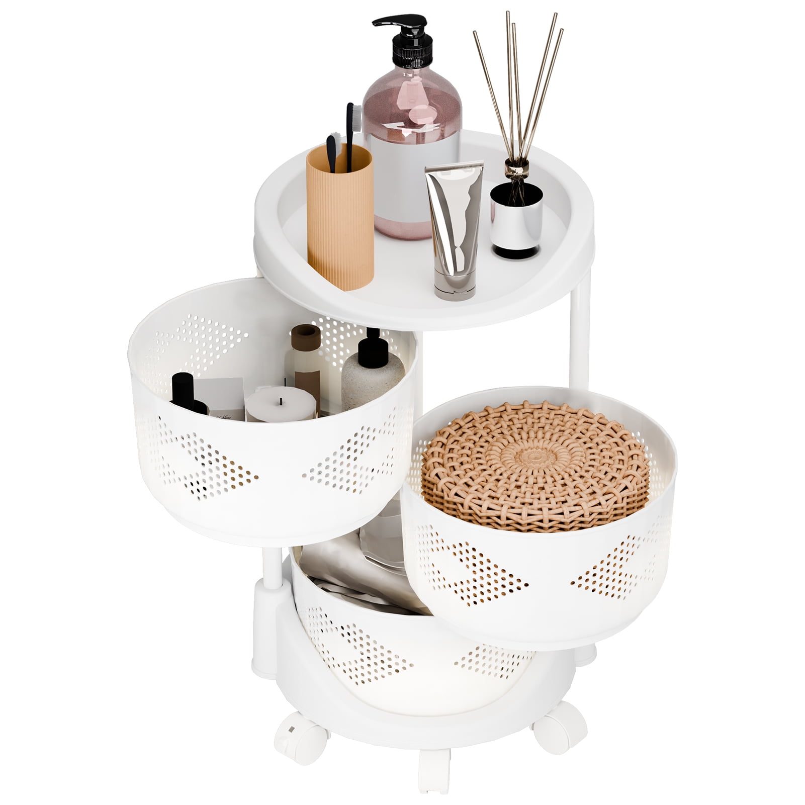 Queroig Rotating Trolley, Kitchen Trolley, Rotating Kitchen Storage ...