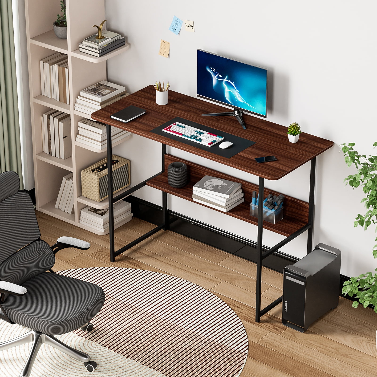 Queroig Study Computer Desk, Home Office Writing Small Desk, Bedroom ...