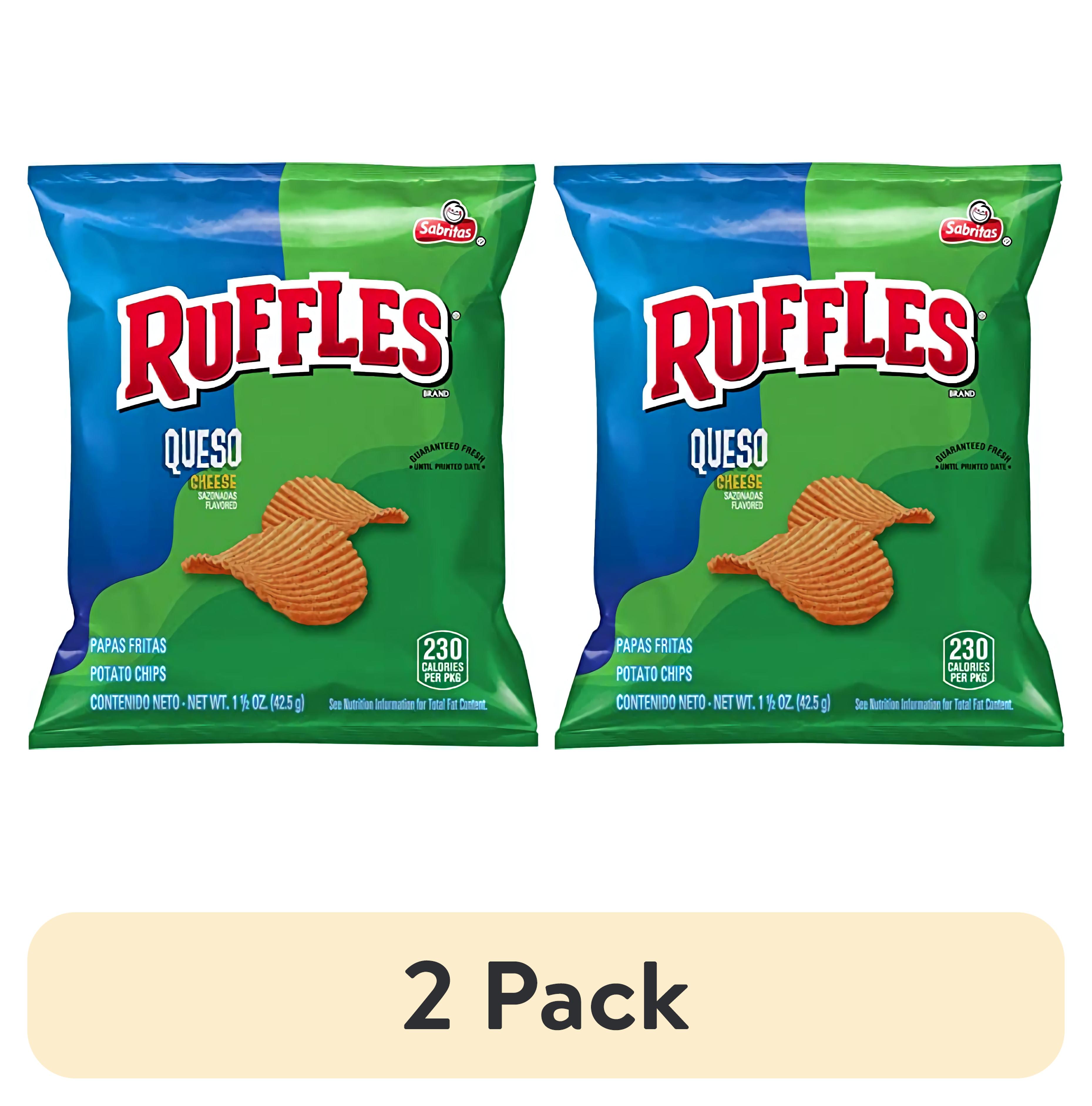 (2 pack) Queso Cheese Ridged Chips Value Pack by Ruffles | 1.5 Ounce ...