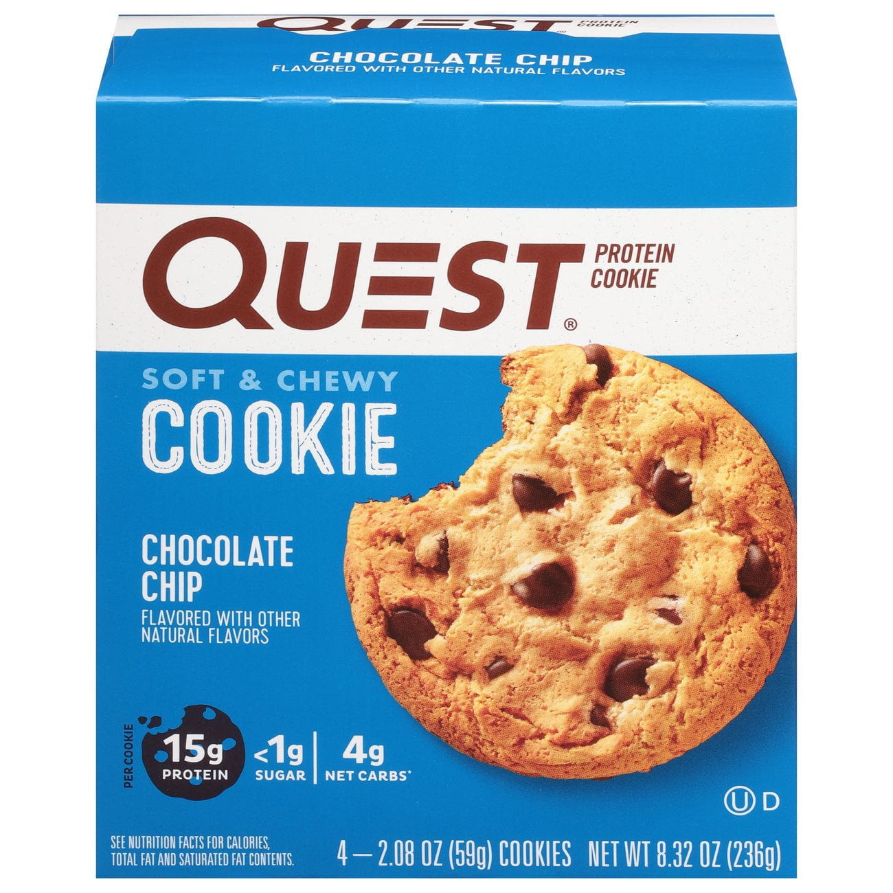 Quest 15g Protein Cookies - Chocolate Chip - 4 ct (Packaging May Vary ...