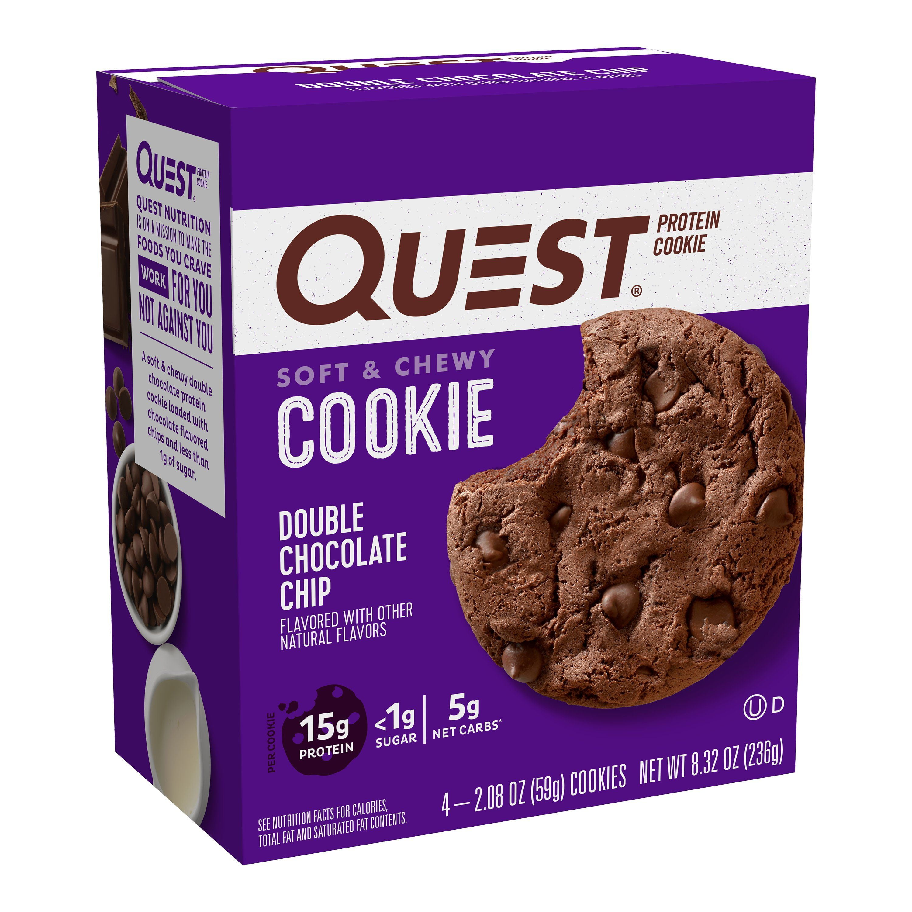 Quest 15g Protein Cookies - Double Chocolate Chip - 4 ct Package May ...