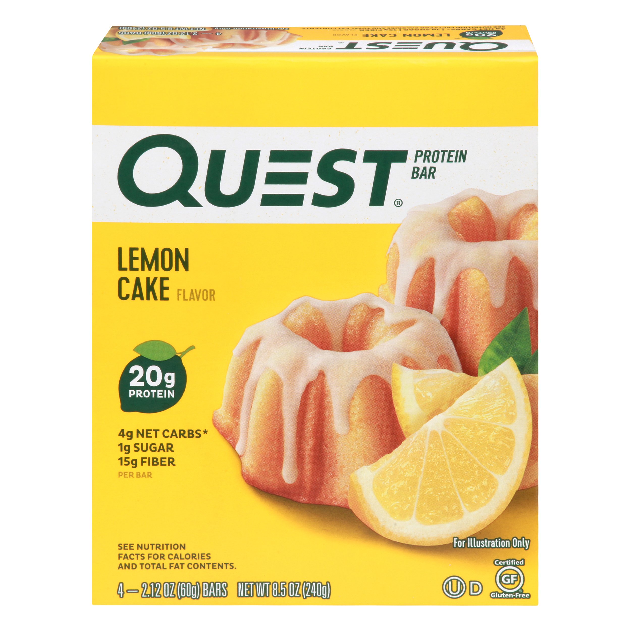 Quest 20g Protein Bars - Lemon Cake - 4 ct (Packaging May Vary ...