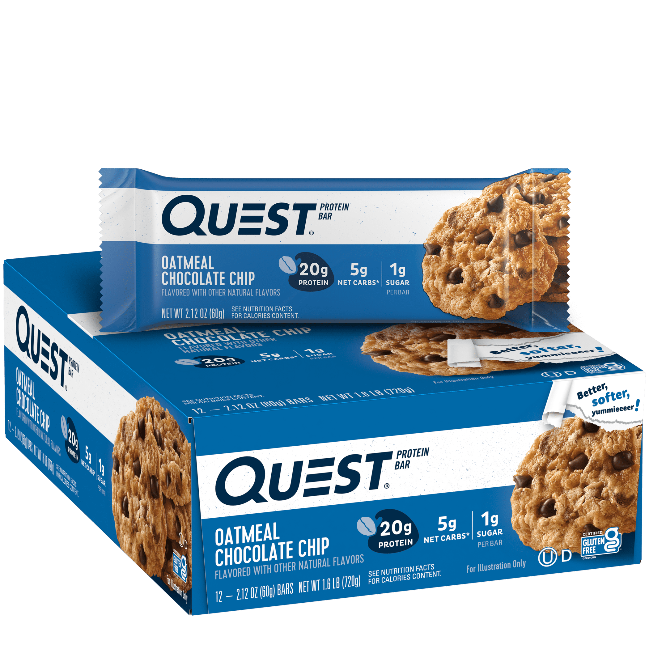 Quest Bar - Oatmeal Chocolate Chip 12Ct - Walmart.com