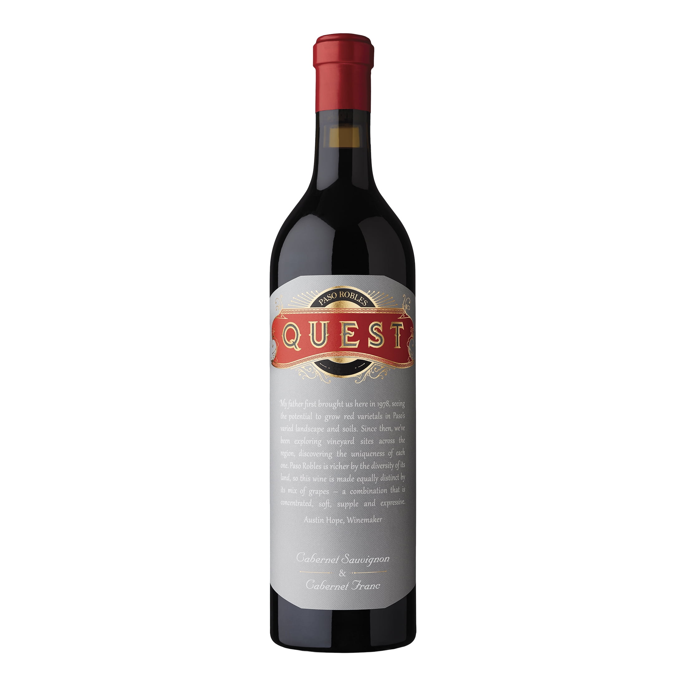Quest Cabernet Sauvignon Blend Red Wine, Paso Robles CA, 750ml Glass ...