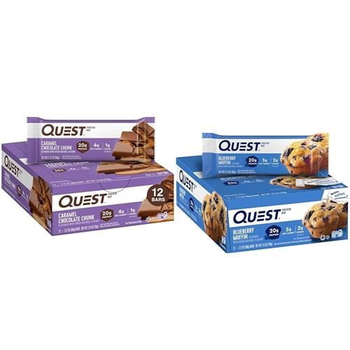 Quest Caramel Chocolate Chunk (12 Count) And Blueberry Muffin (12 Count ...