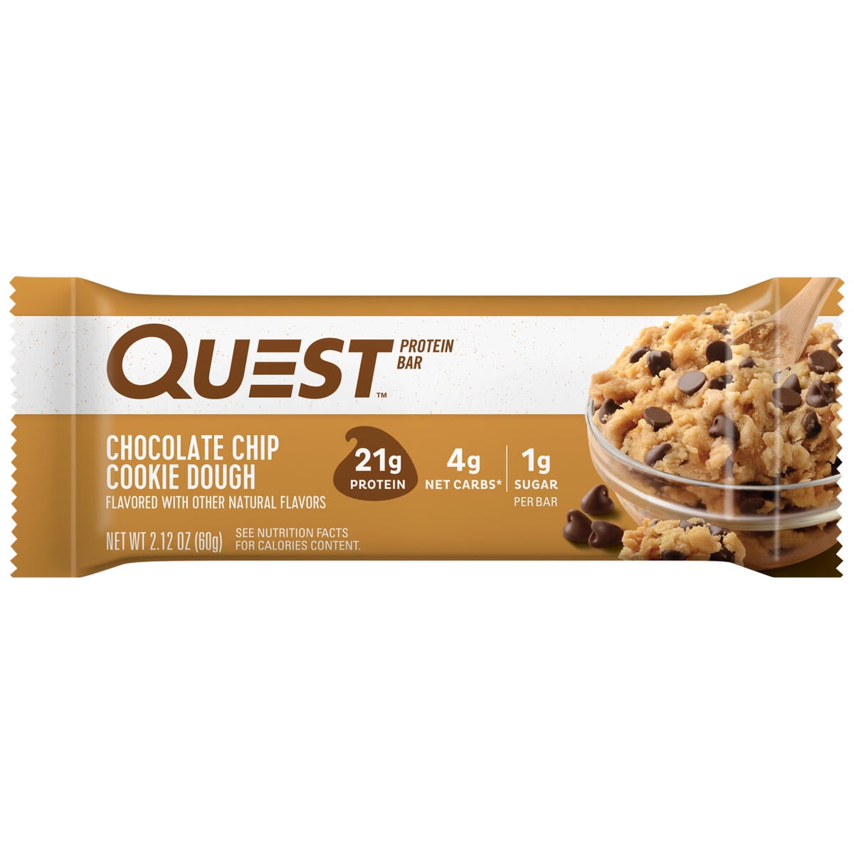 Quest Nutrition Original 21g Protein Bar, Chocolate Chip Cookie Dough ...