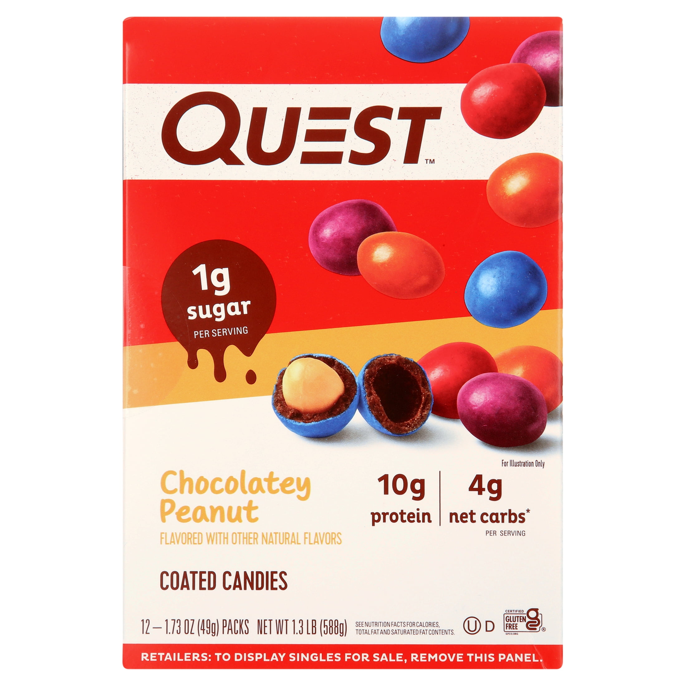 Quest Coated Candy Pieces, Chocolatey Peanut, High Protein, 12 Count ...