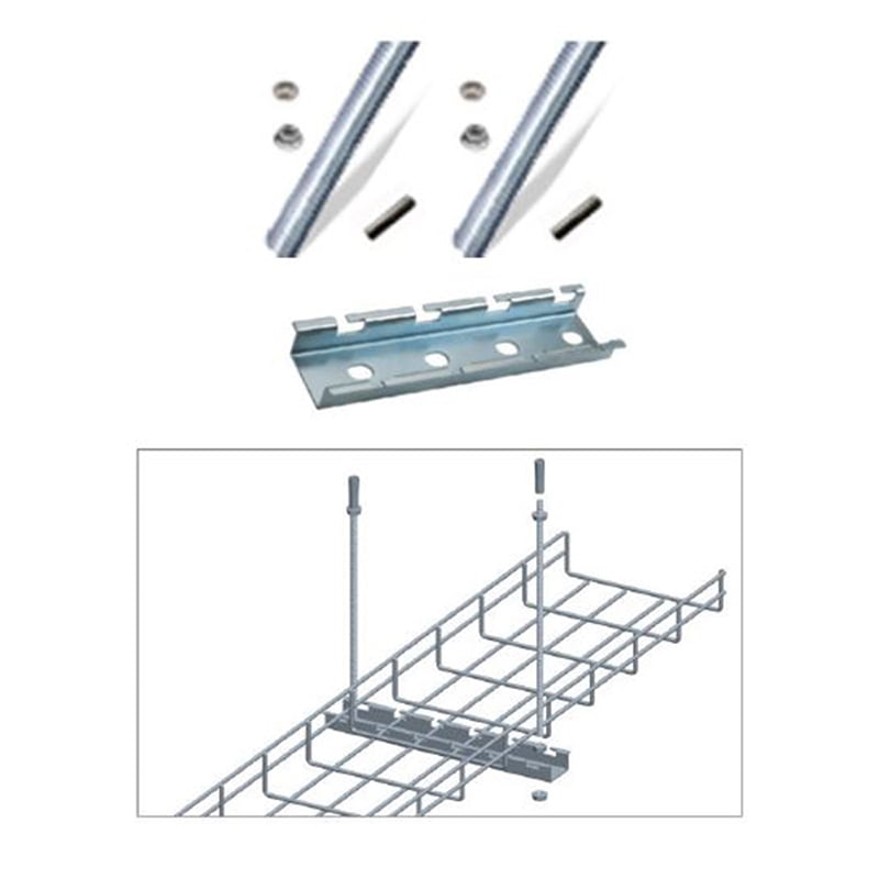 Quest Manufacturing Co. Cable Tray Ceiling Hanging Bar Kit, 6" Zinc with (2) Anchors - Walmart.com