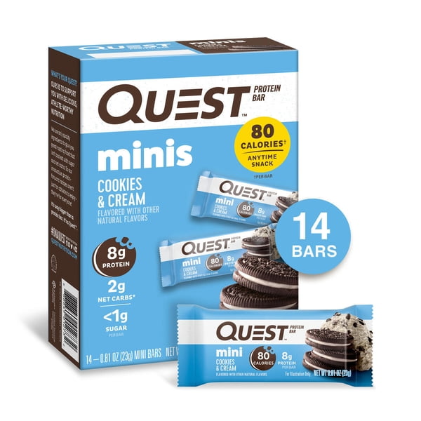 Quest Keto Friendly Mini Cookies & Cream Protein Bar, 0.81 oz, 14 Count ...