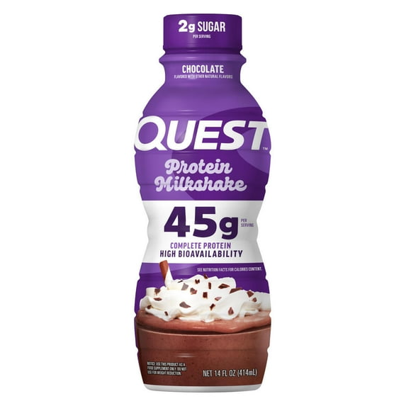 Quest Nutrition, 45g High Protein Chocolate Milkshake 14oz Ready to ...