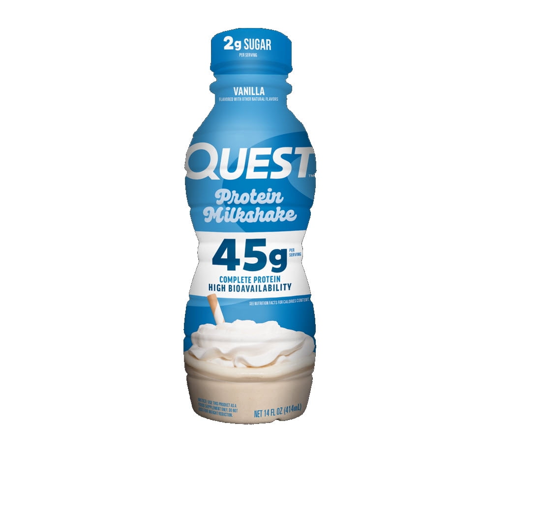 Quest Nutrition, 45g High Protein Vanilla Milkshake 14oz Ready to Drink ...