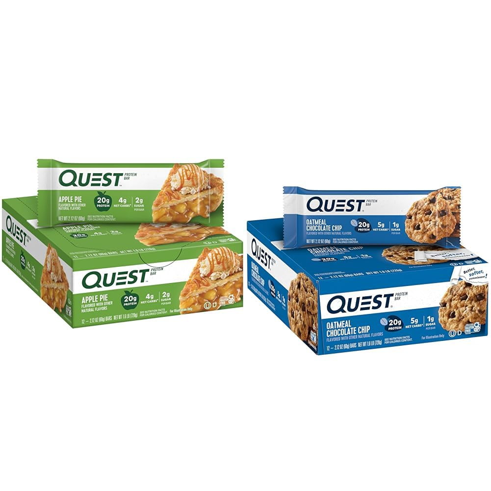 Quest Nutrition Apple Pie Protein Bar, 20g Protein, 4g Net Carbs, 2g ...