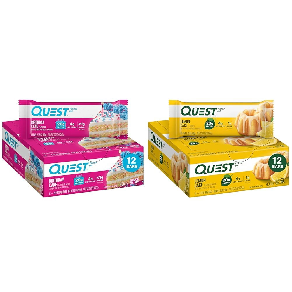 Quest Nutrition Birthday Cake Protein Bars, High Protein, Low Carb ...