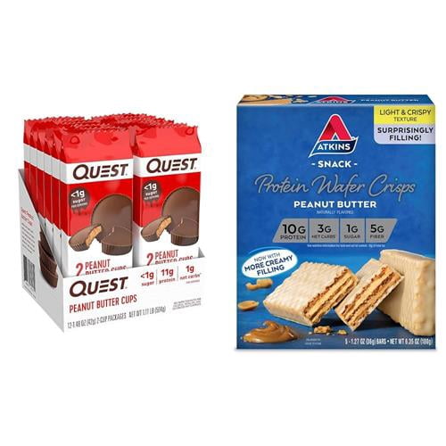 Quest Nutrition High Protein Peanut Butter Cups 12 Count And Atkins ...