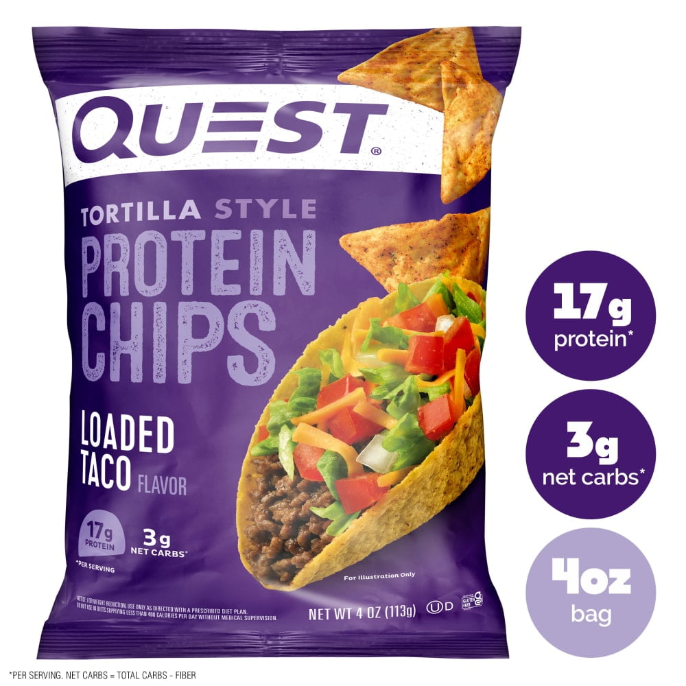 Quest Nutrition Loaded Taco Tortilla Style Protein Chips 4 oz, 4 oz ...