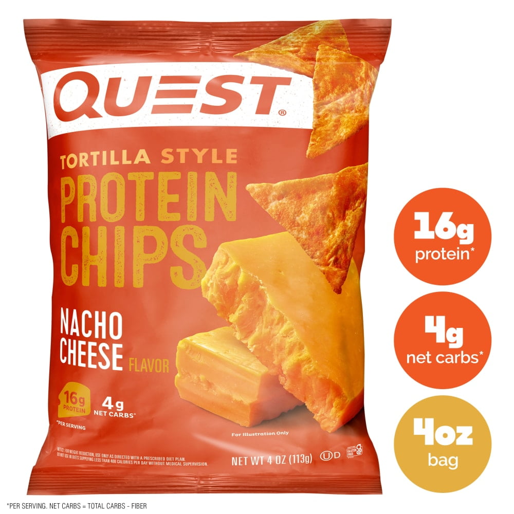 Quest Nutrition Nacho Cheese Tortilla Style Protein Chips 4 oz ...
