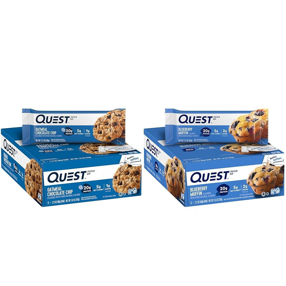 Quest Nutrition Oatmeal Chocolate Chip Protein Bar, High Protein, Low ...