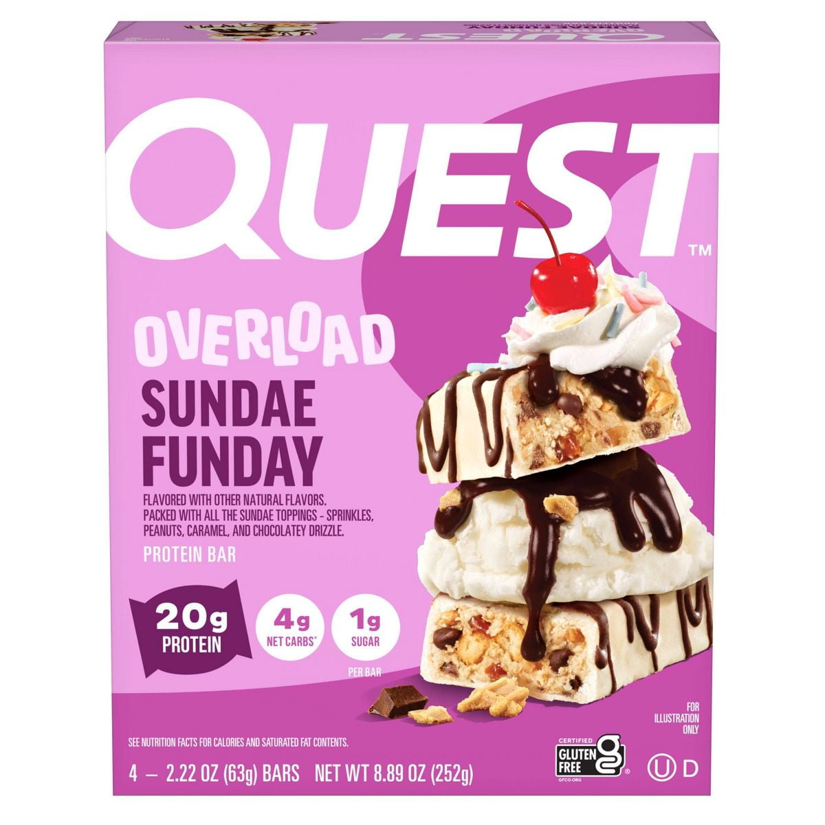 Quest Nutrition Overload Bar - Sundae Funday - 4ct - Walmart.com