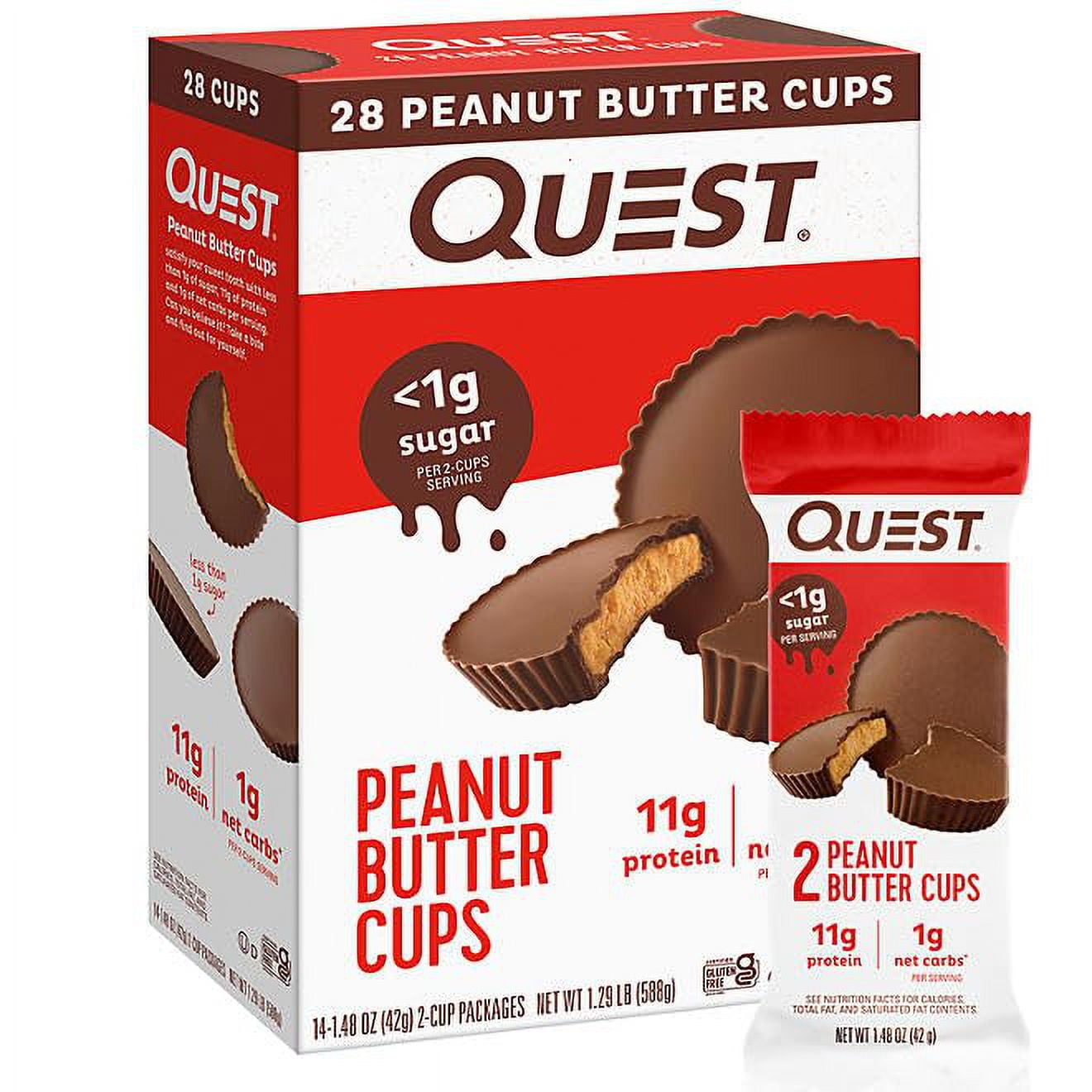 Quest Nutrition Peanut Butter Cups 28 count with 11g Protein, 1g Net ...