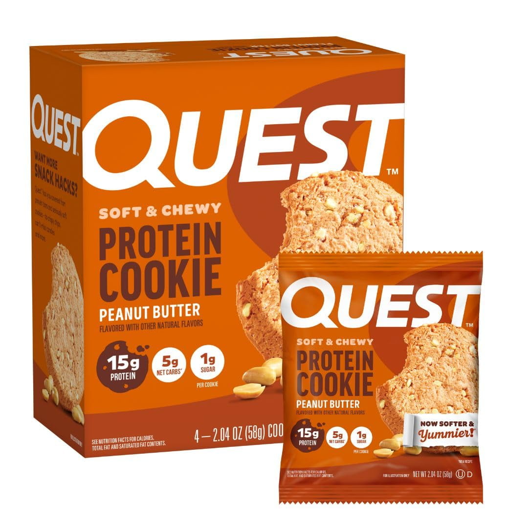 Quest Nutrition Peanut Butter Protein Cookie, 15g Protein, 1g Sugar, 5g ...
