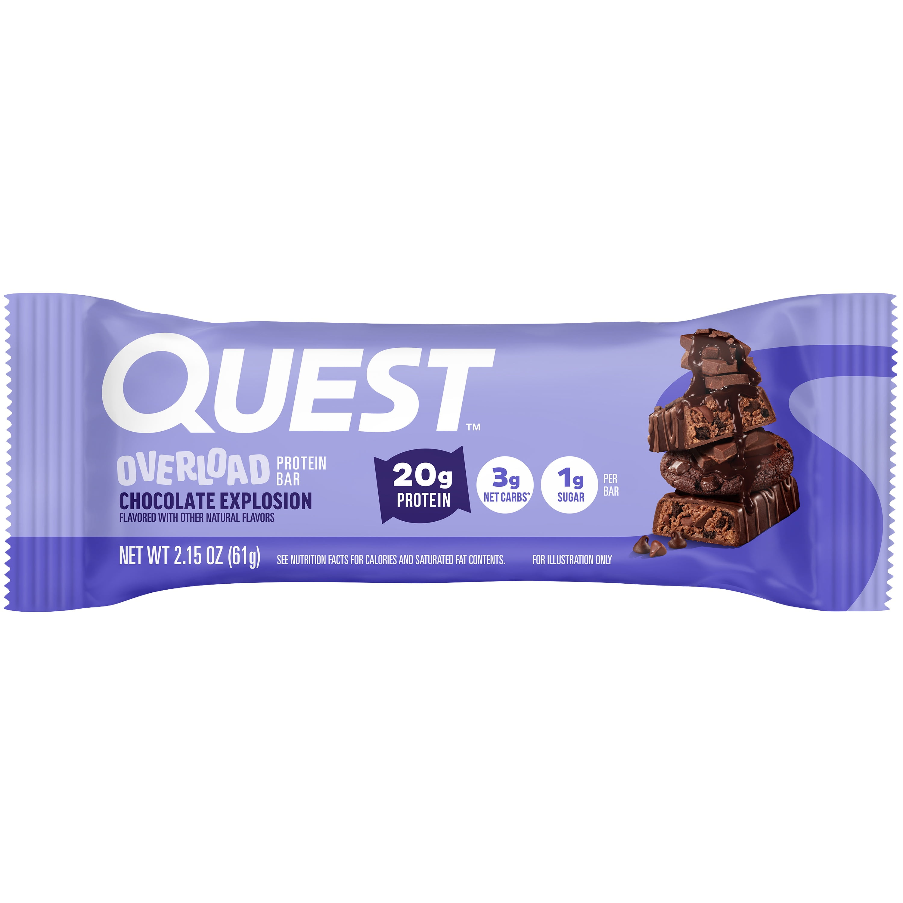Quest Nutrition Overload 20g Protein Bar, Chocolate Explosion Flavor ...