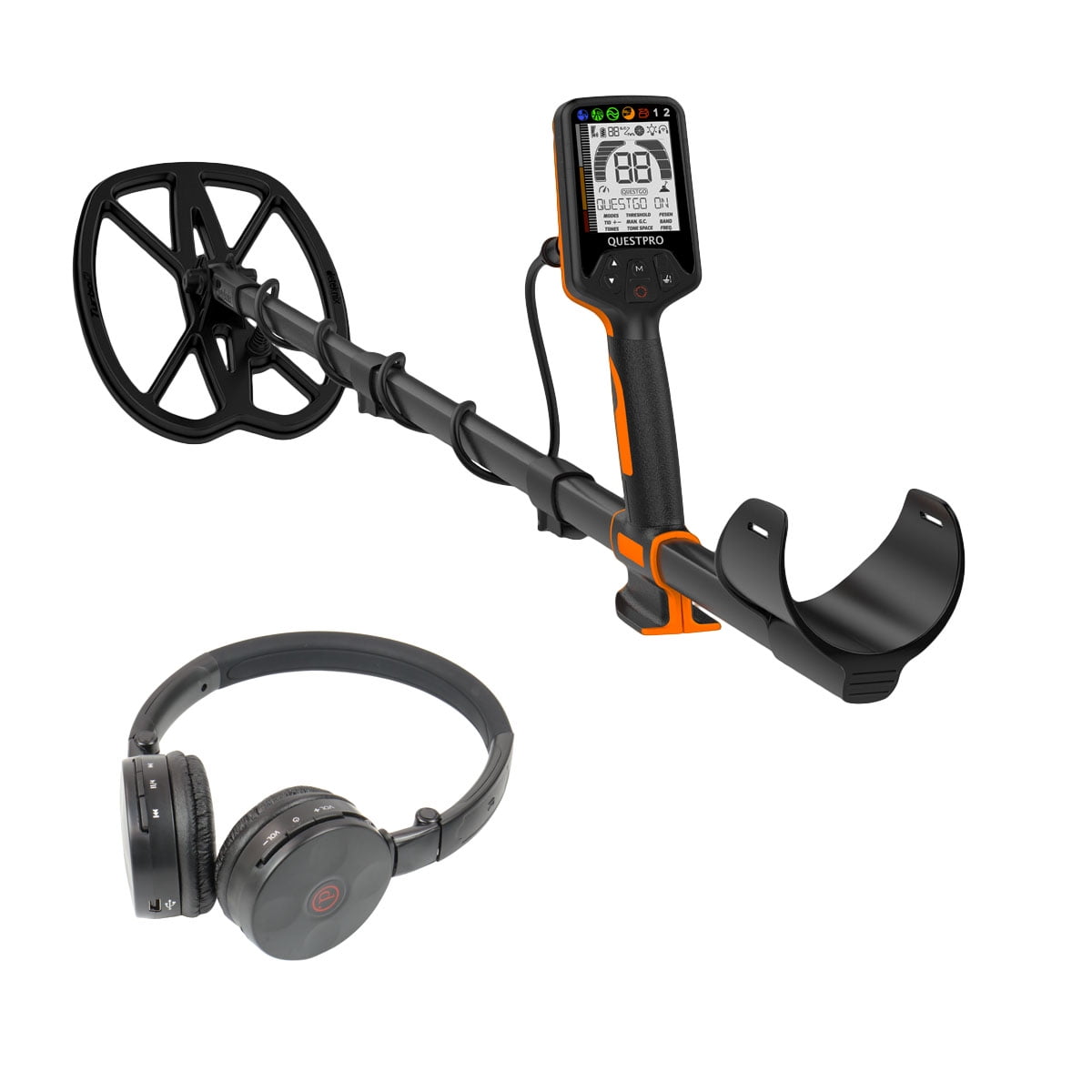 Quest PRO Metal Detector with 11 x 9" RaptorS TurboD and 9.5 x 5.5 ...