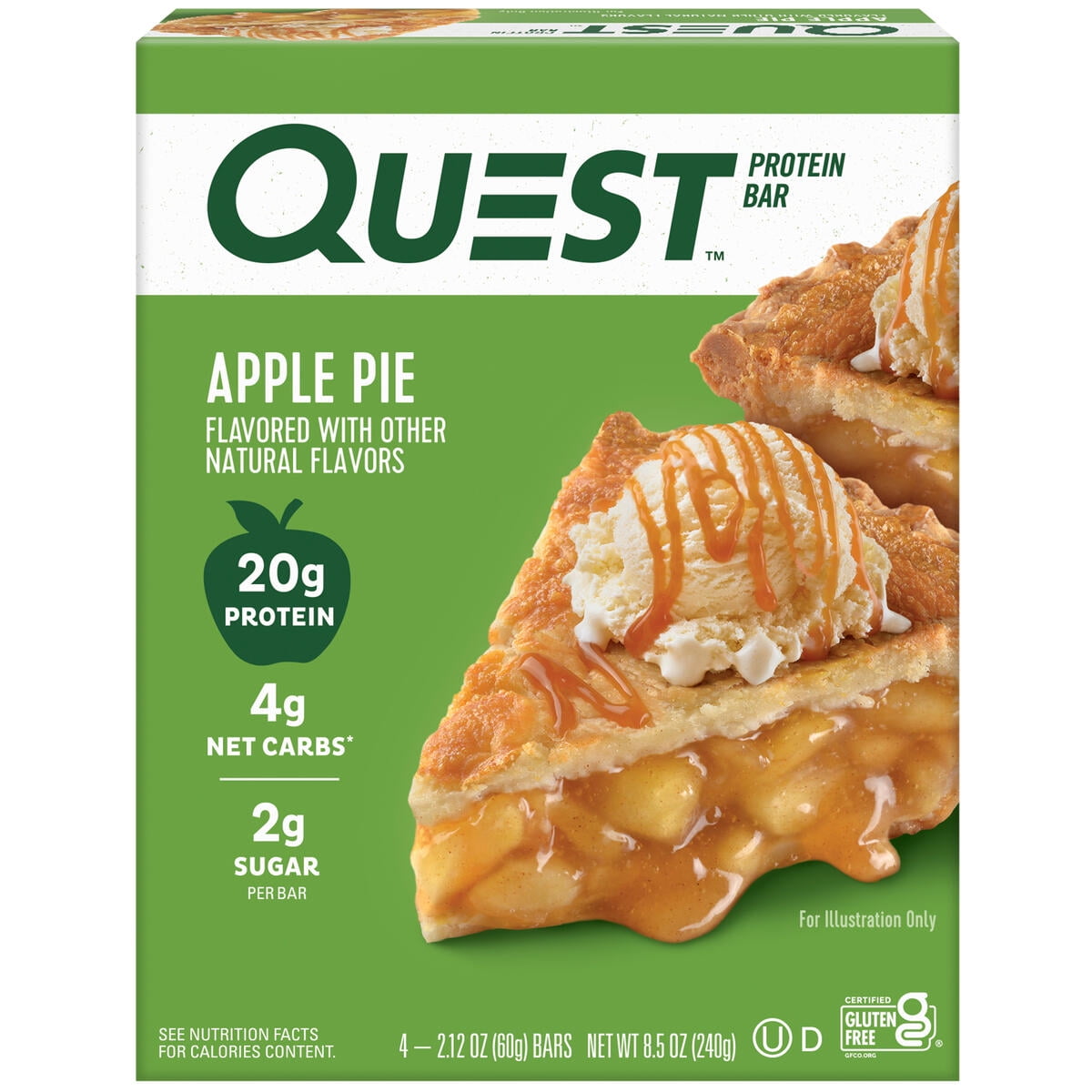 Quest Protein Bar, Apple Pie Flavored, 20g Protein , 4 Count - Walmart.com