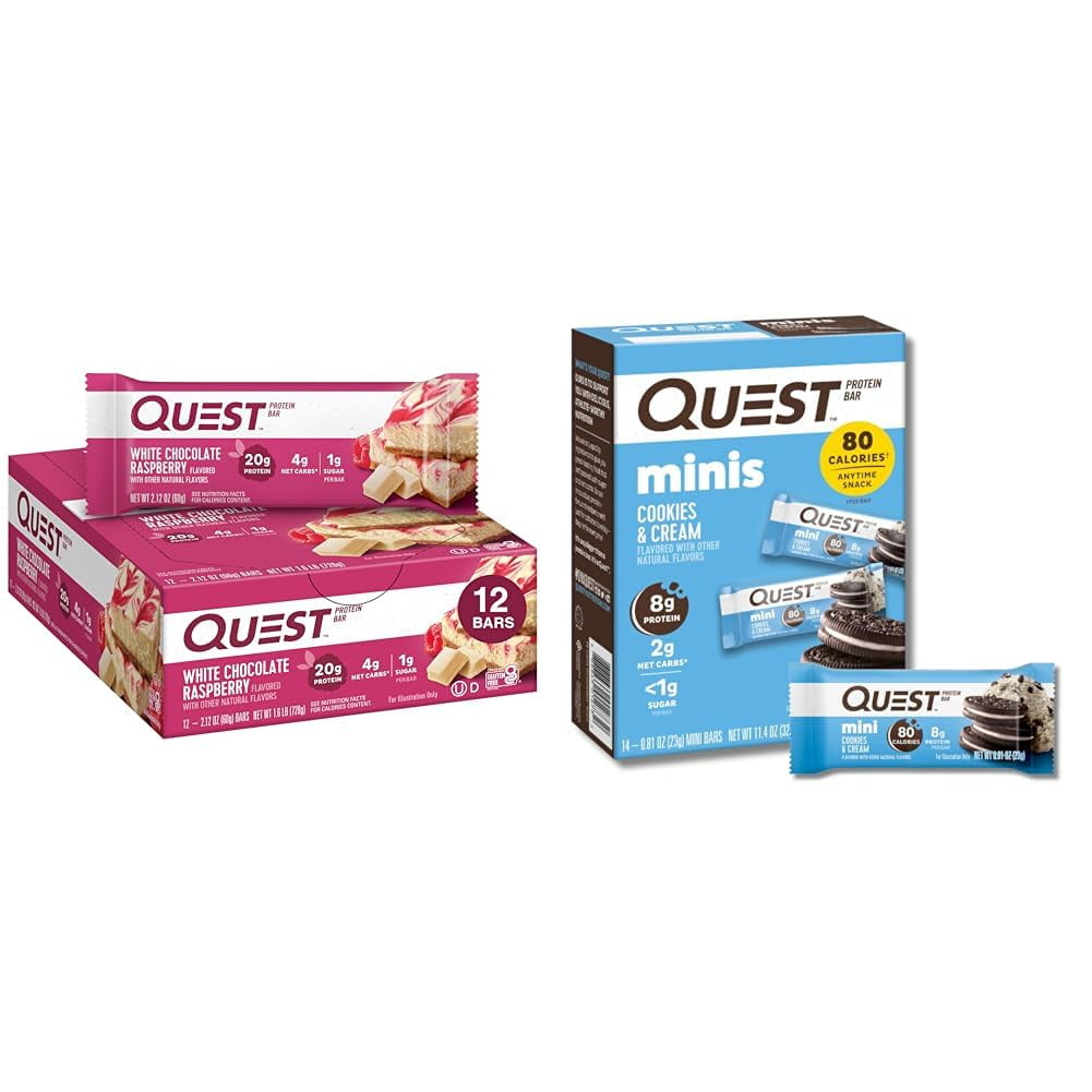 Quest Protein Bars Bundle - White Chocolate Raspberry 12 Count ...